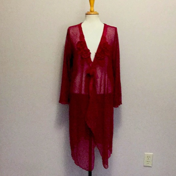 Pretty Angel | Sweaters | Nwt Pretty Angel Burgundy Mesh Cardigan ...